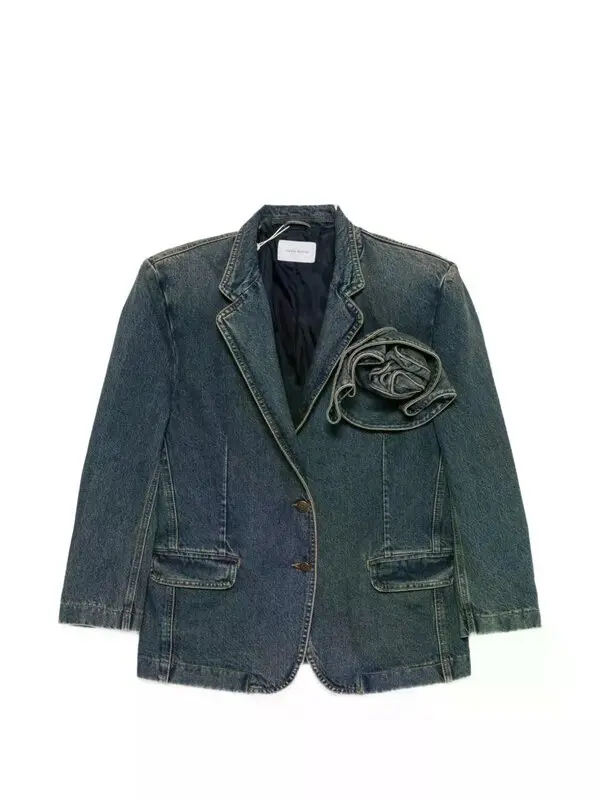 Magda Butrym Flower-detail Denim Jacket - Blue