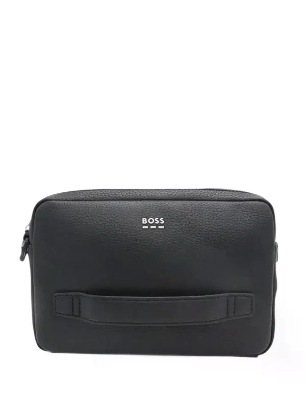 BOSS Logo-plaque Pebbled Clutch Bag