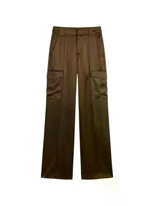 Vince Satin-finish Trousers - Green
