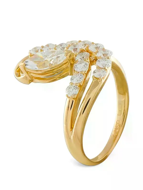 LB EXCLUSIVE Marquise Diamond Bypass Ring - Gold
