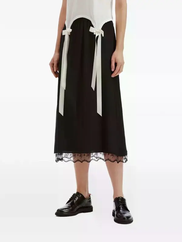 Simone Rocha Negligee Lace-trim Midi Skirt