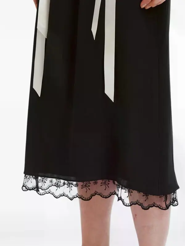 Simone Rocha Negligee Lace-trim Midi Skirt