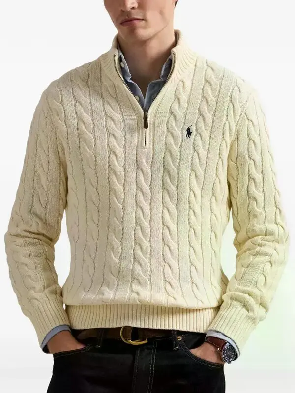 Polo Ralph Lauren Cable-knit Quarter-zip Sweater