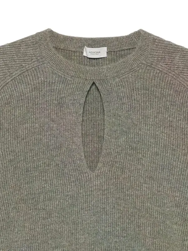 Agnona Cut-out Ribbed-knit Sweater