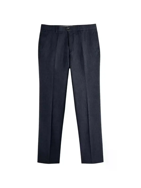 Incotex Logo-patch Straight-leg Trousers - Blue