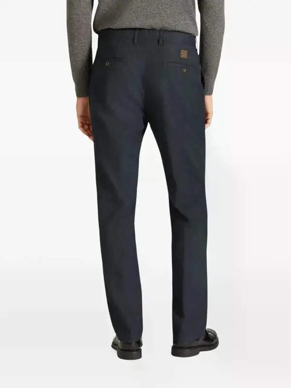 Incotex Logo-patch Straight-leg Trousers