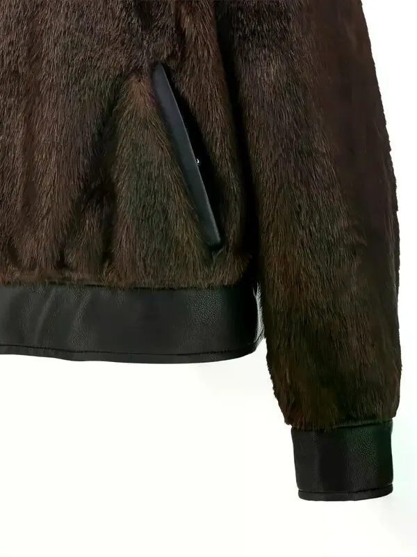 STAND STUDIO Lula Faux-fur Bomber Jacket - Brown