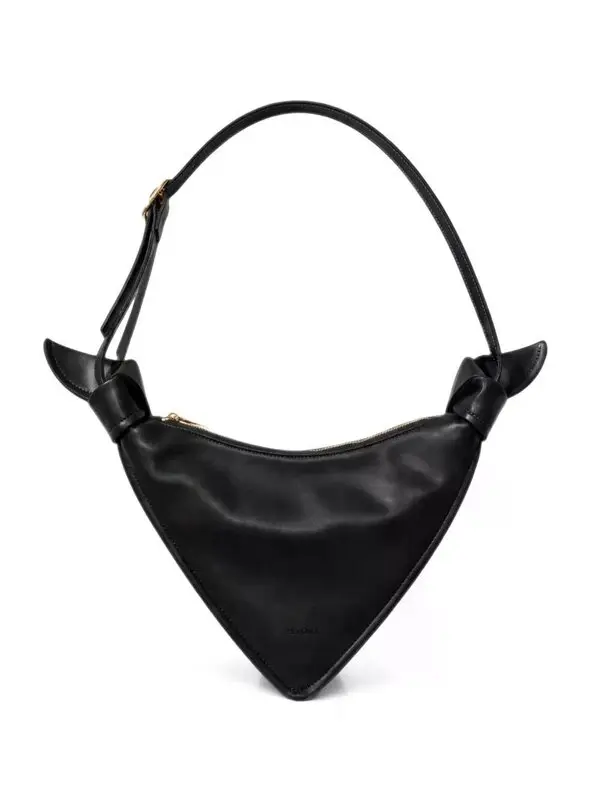 THEMOIRE Knot-detail Triangular Shoulder Bag - Black
