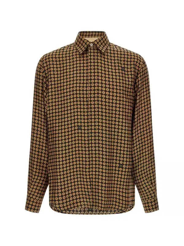 Valentino Garavani Chamber-print Silk Shirt - Black