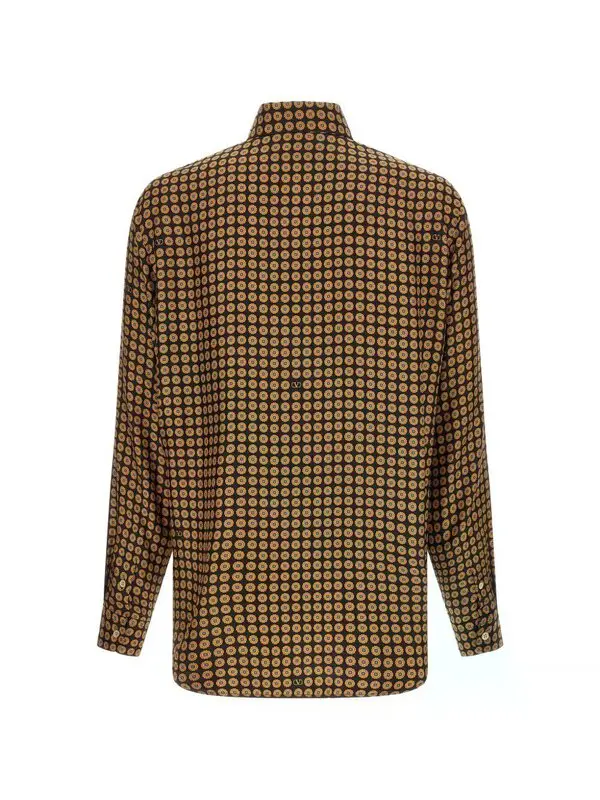Valentino Garavani Chamber-print Silk Shirt - Black