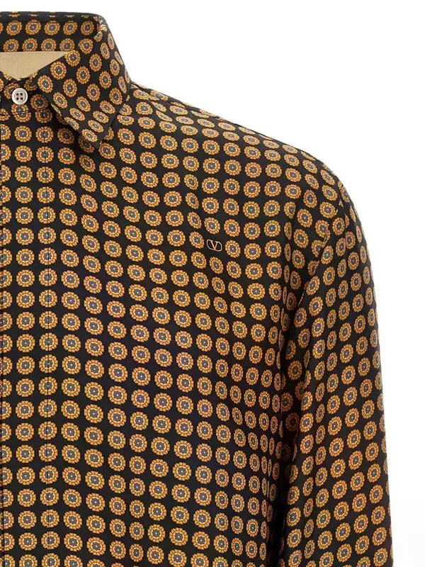 Valentino Garavani Chamber-print Silk Shirt - Black