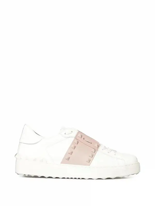 Valentino Garavani Rockstud Untitled Studded Leather Sneakers - White