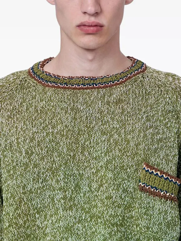 STORY MFG. Textured-knit Striped Sweater