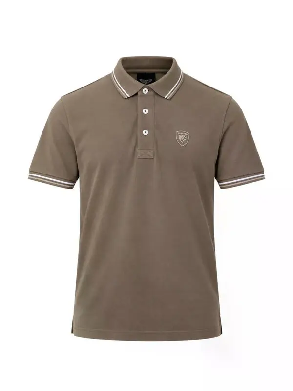 BLAUER. Agassiz Logo-patch Tipped Polo Shirt