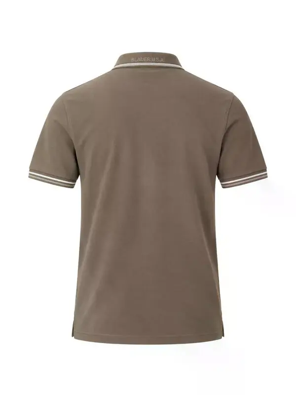 BLAUER. Agassiz Logo-patch Tipped Polo Shirt