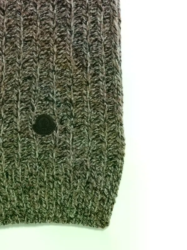 Moncler Ribbed-knit Logo-patch Scarf