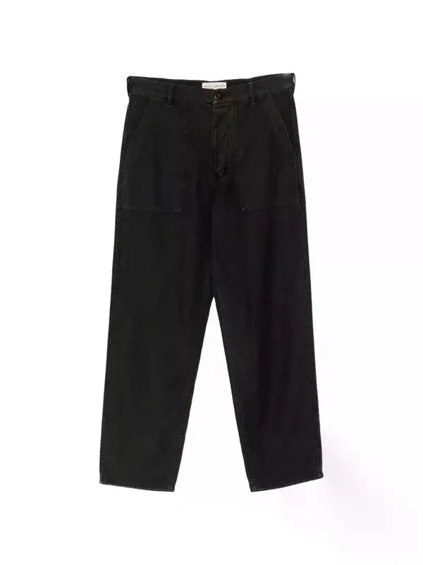 NILI LOTAN Patch-pocket Straight-leg Jeans - Black