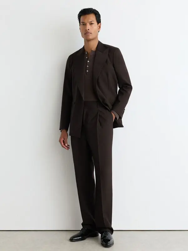 REISS Tommy Relaxed Fit Wool Pleated Suit Trousers