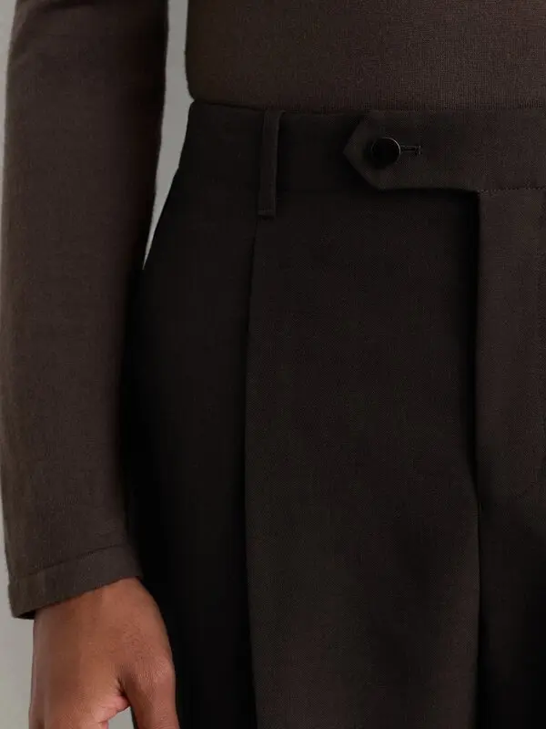 REISS Tommy Relaxed Fit Wool Pleated Suit Trousers