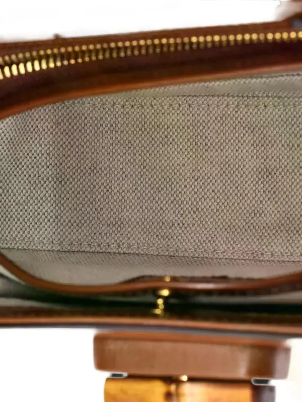 Gucci Bamboo 1947 Top Handle Bag Leather Small Satchel - Brown