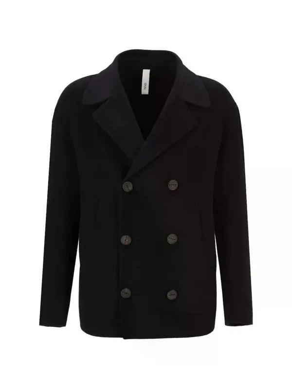 HEVO Orno Double-breasted Peak-lapel Coat - Blue