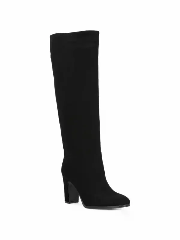 JULIE DEE Suede Round-toe Boots