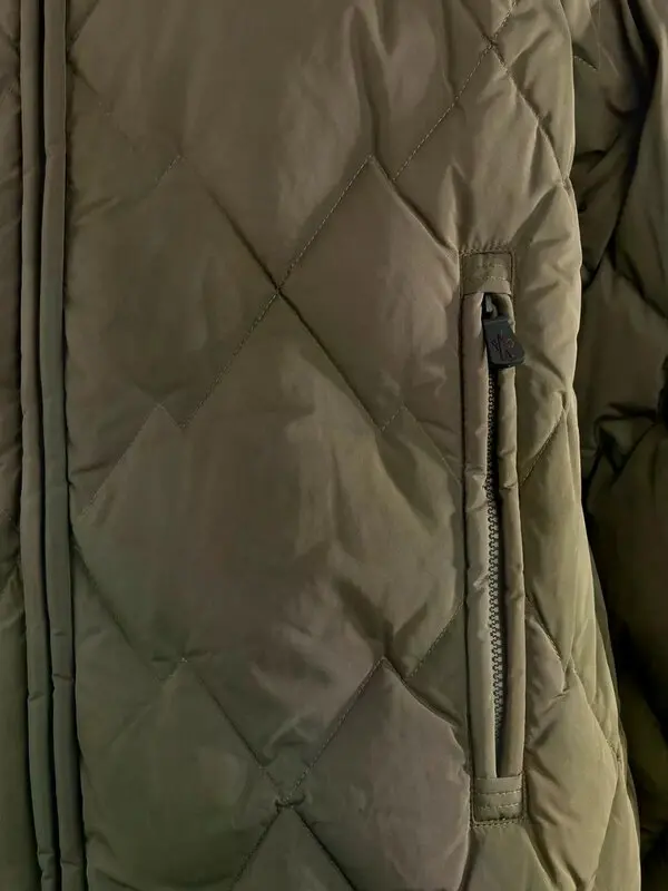 Moncler Braman Quilted Corduroy-collar Jacket - Green