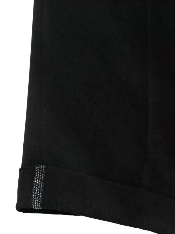 Antonelli Firenze Elasticated-waistband Turn-up Trousers - Black