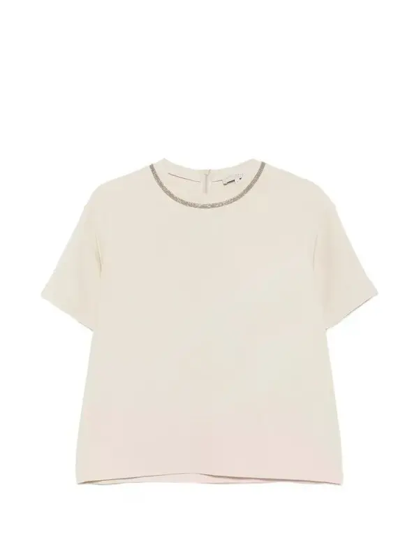 Antonelli Firenze Bead-embellished Short-sleeve Blouse