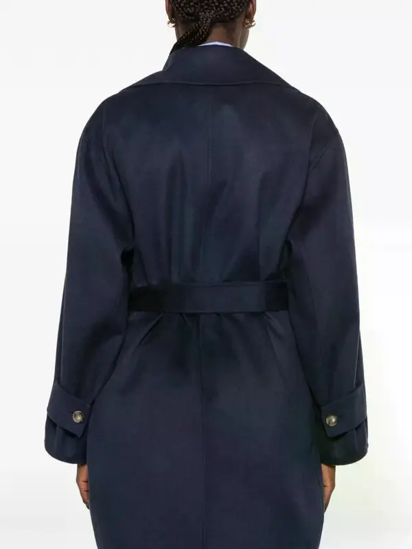 JOSEPH Belted Notch-lapels Coat - Blue