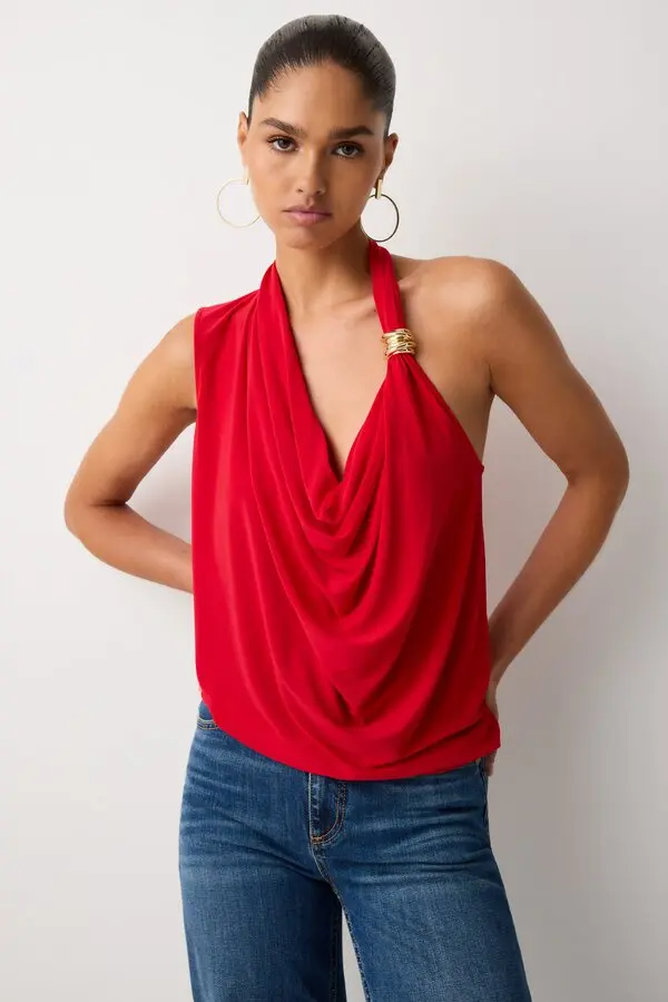 Ramy Brook Aleah Embellished Top - Ruby