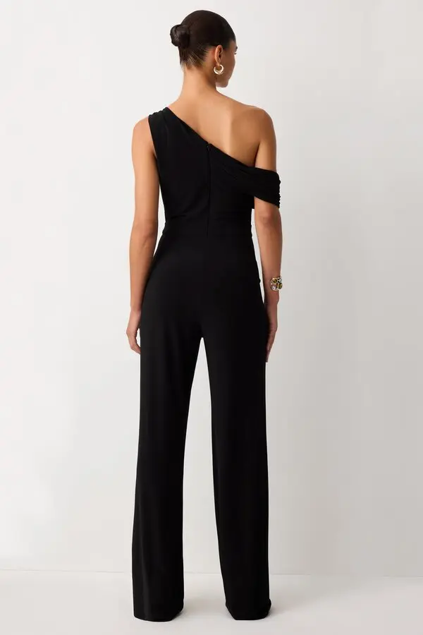 Ramy Brook Valery Asymmetrical Embellished Jersey Jumpsuit