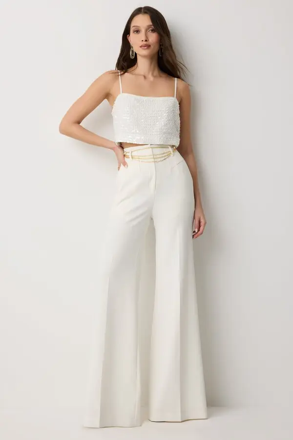Ramy Brook Claudie High Rise Wide Leg Pant - Ivory