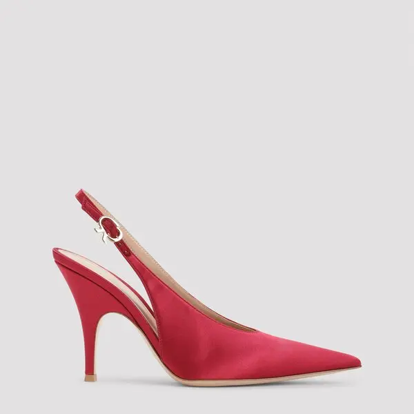GIANVITO ROSSI Sofia Sling Crepe Satin Pumps - Red