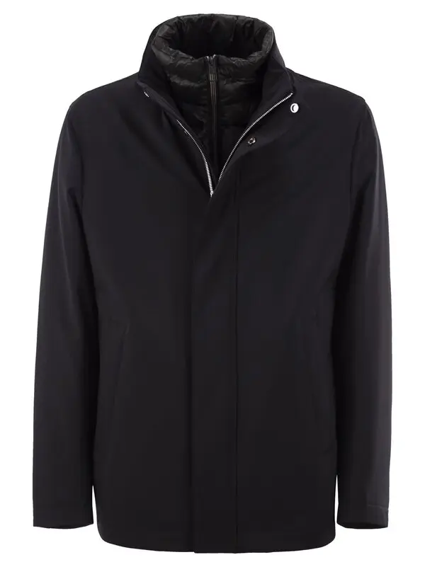 MONTECORE Stretch Technical Fabric Jacket With Detachable Inner Bib - Blue