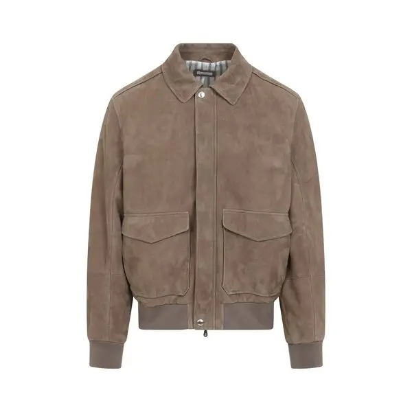 Brunello Cucinelli Leather Bomber Jacket