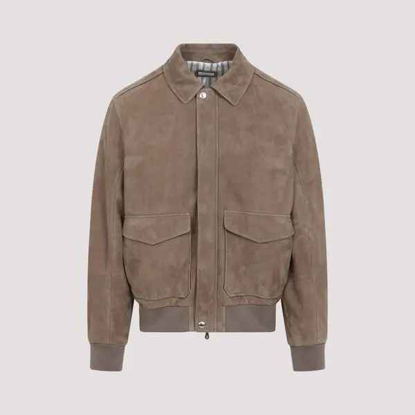Brunello Cucinelli Leather Bomber Jacket