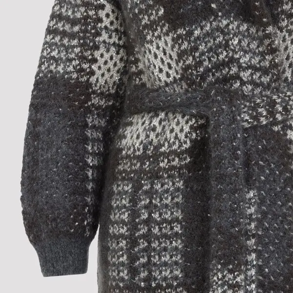 Brunello Cucinelli Macrocheck Cardigan Coat