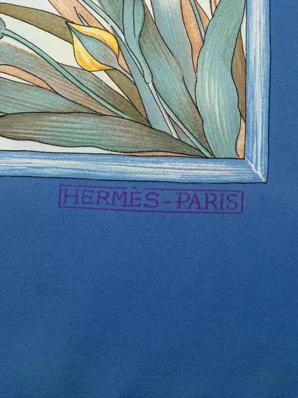 Hermès 1980-2000 Giverny Silk Scarf 90 Scarves - Blue