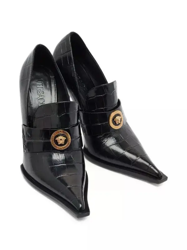 Versace Vagabond Crocodile-embossed Leather Pumps