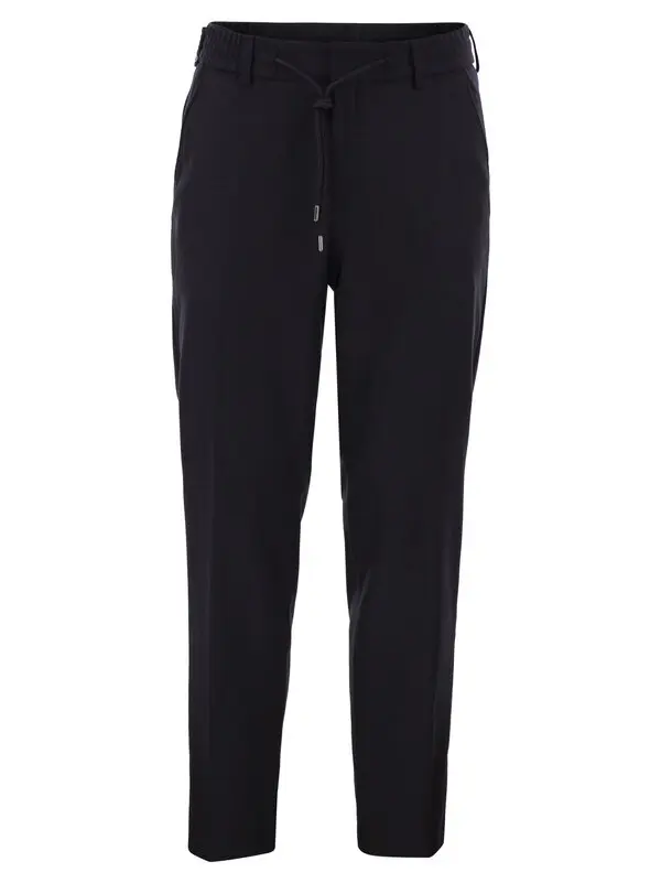 BOSS Virgin Wool-blend Tapered Fit Trousers With Drawstring