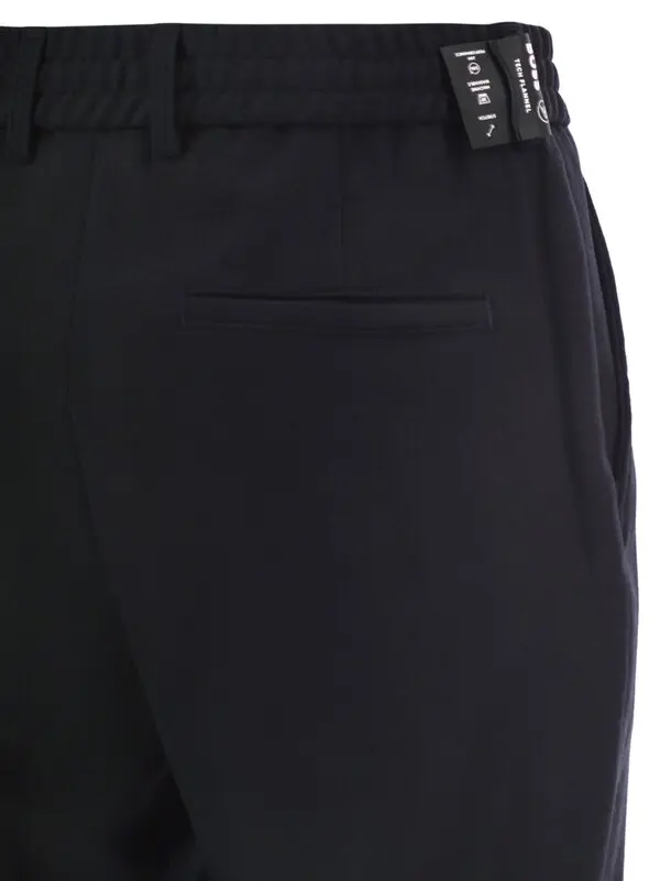 BOSS Virgin Wool-blend Tapered Fit Trousers With Drawstring