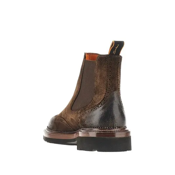 Santoni Suede Leather Chelsea Boots