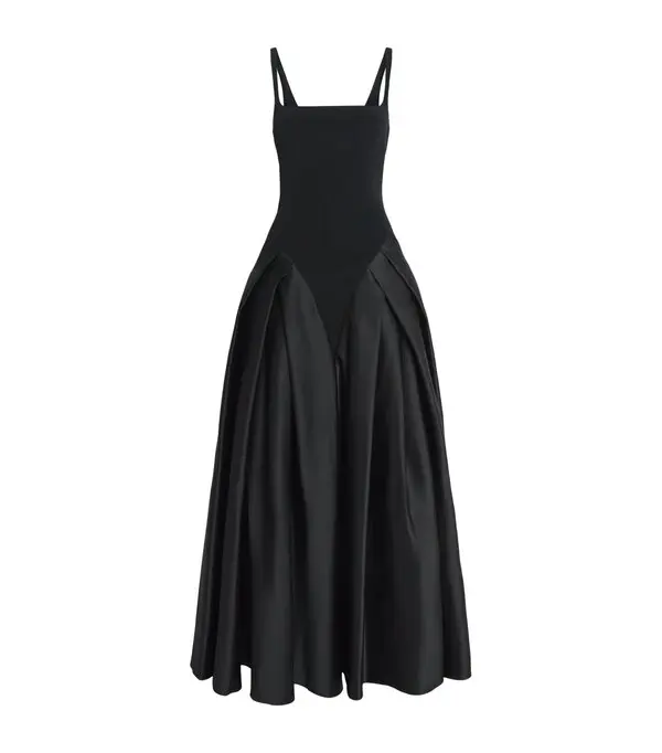 GEORGES HOBEIKA Silk-blend Pleated Gown