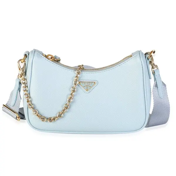 Prada Celeste Saffiano Lux Re-edition 2005 Shoulder Bag - Powder Blue