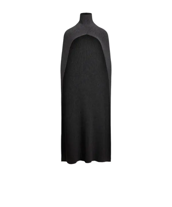 Ralph Lauren Ribbed Turtleneck Cape Coat