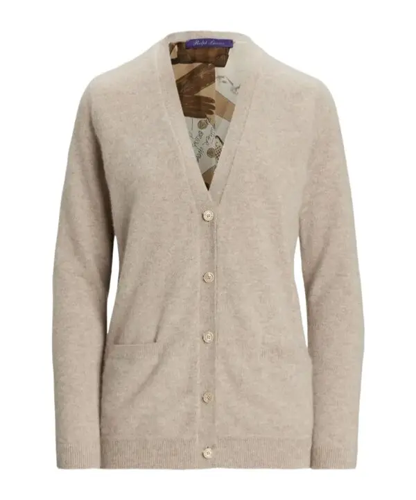 Ralph Lauren Button-up Cardigan - Tan Multi