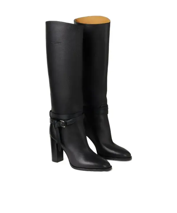 Ralph Lauren 90mm Buckle-strap Calfskin Boots