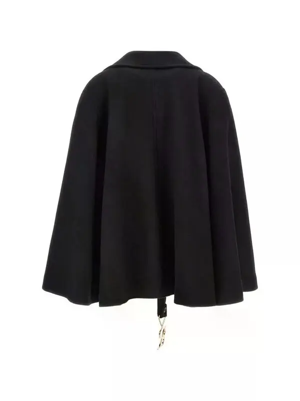 Blumarine Belted Monogram-charm Cape - Black
