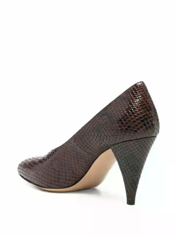 Casadei Snake-effect Leather Pumps - Brown